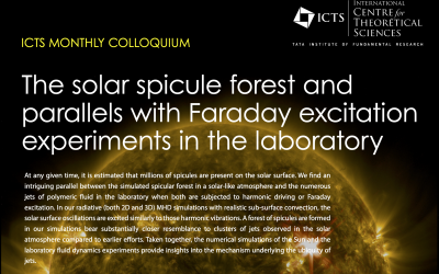 The solar spicule forest and parallels with Faraday excitation experiments in the laboratory | ICTS